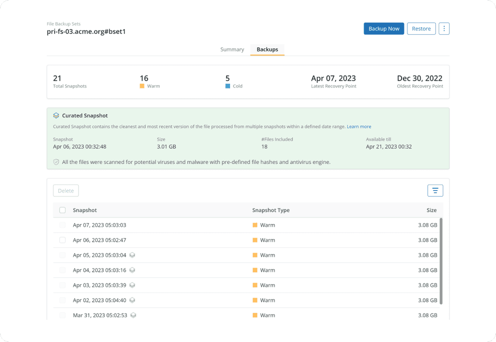 Hybrid cloud backup and recovery | Druva