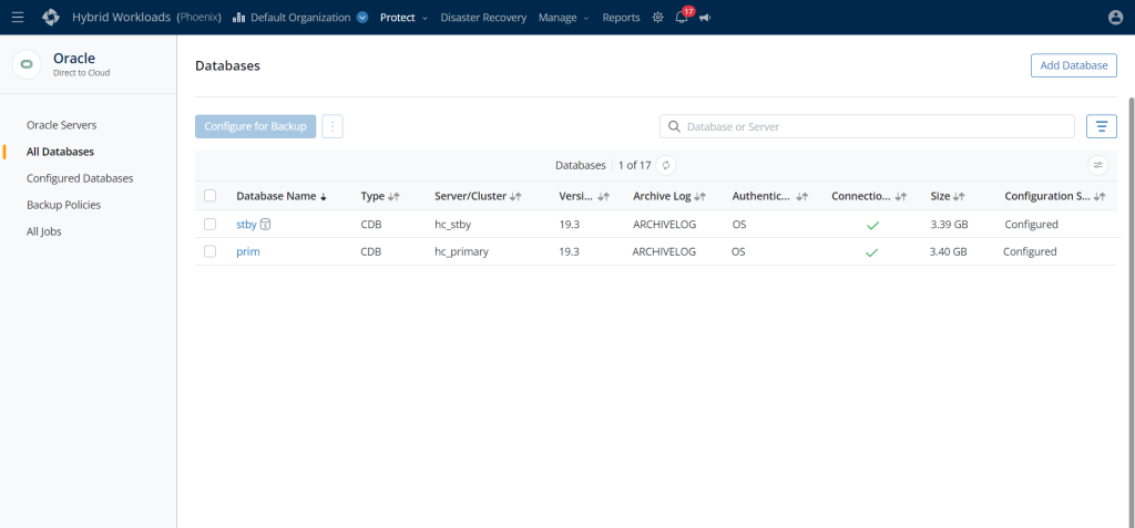 Oracle Data Guard Configuration Standby Databases Backup Druva