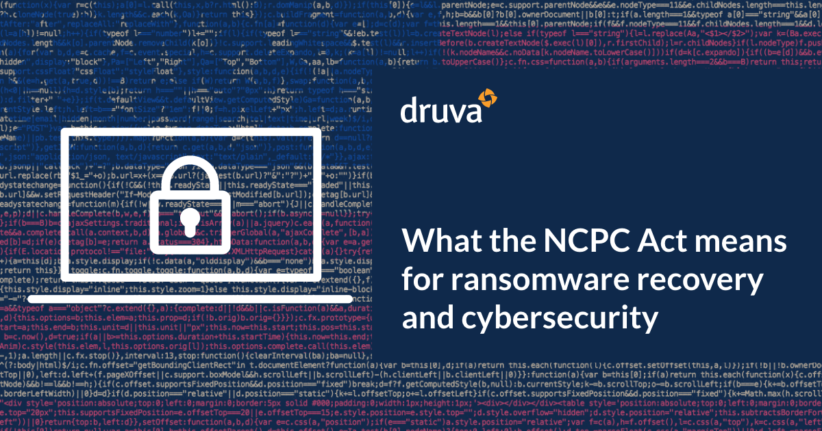 NCPC Act creates new urgency to implement ransomware recovery and cyber ...